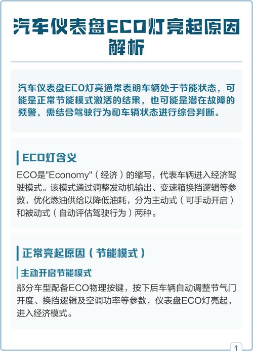汽车仪表盘eco灯亮是怎么回事图标