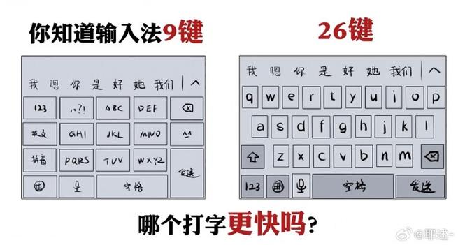 拼音九键和拼音26键哪个打字快图标
