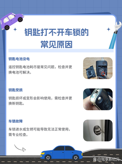 汽车遥控器能锁不能开锁什么原因图标