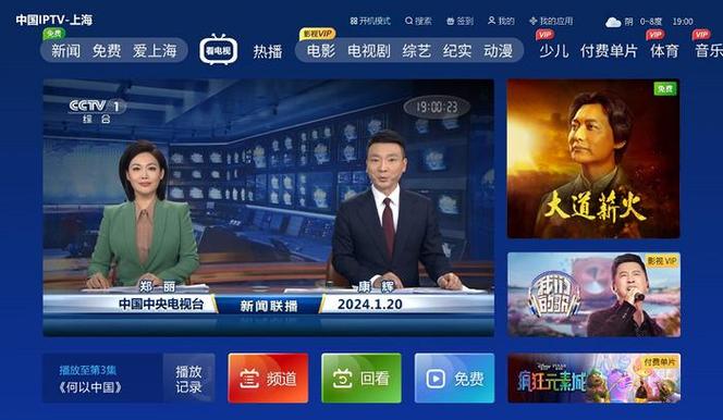 电视上出现中国IPTV截图