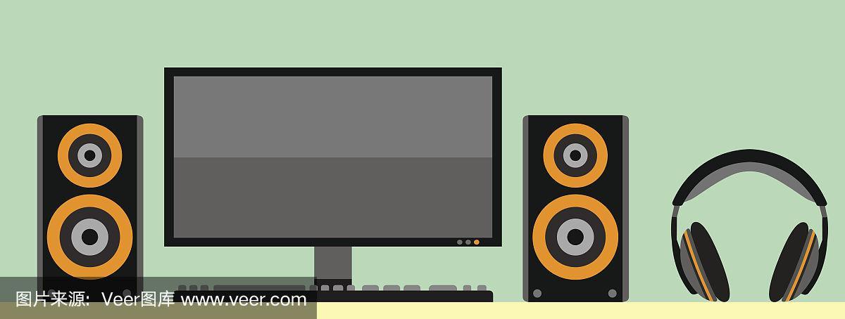 电脑显示扬声器或耳机缩略图
