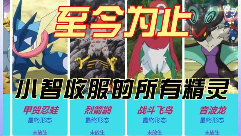 精灵宝可梦小智收服的所有宝可梦图标