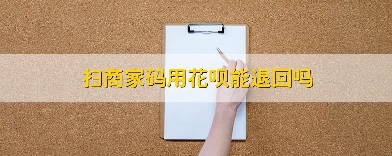 扫商家码用花呗能退回吗图标