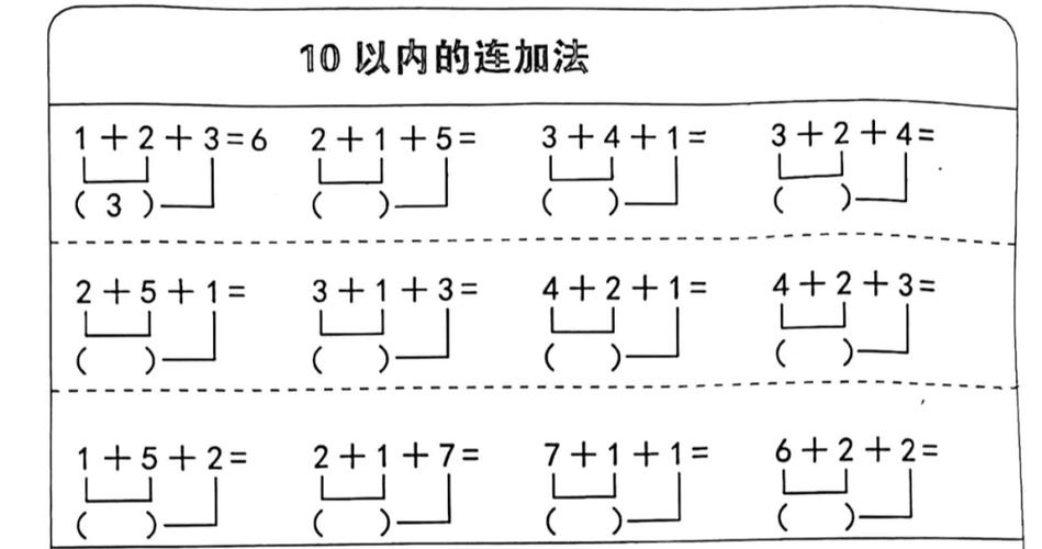 一年级连续加减法计算题图标