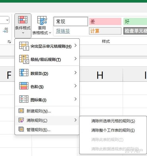 取消单元格条件格式图标