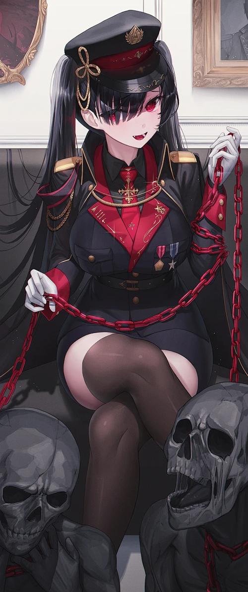 被锁链缠绕的动漫女孩图片截图