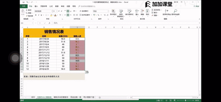 excel重复值填充颜色图标