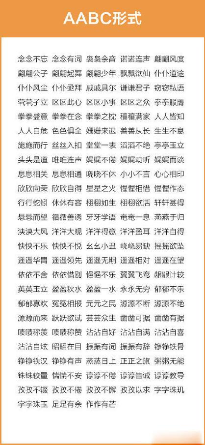 A B A C式的成语词语图标