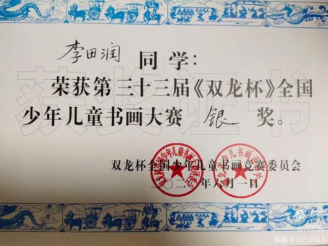 双龙杯三十三届获奖查询截图