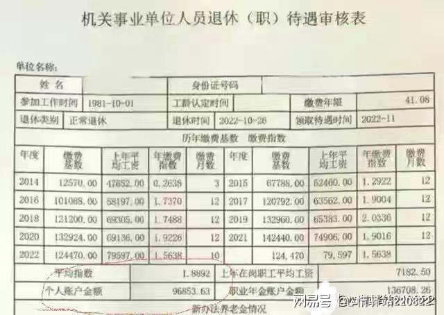 退休待遇审批表截图
