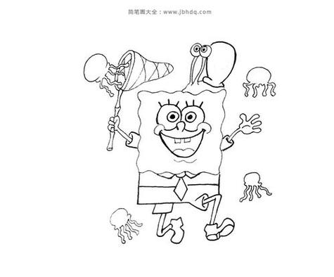 海绵宝宝抓水母怎么画图标