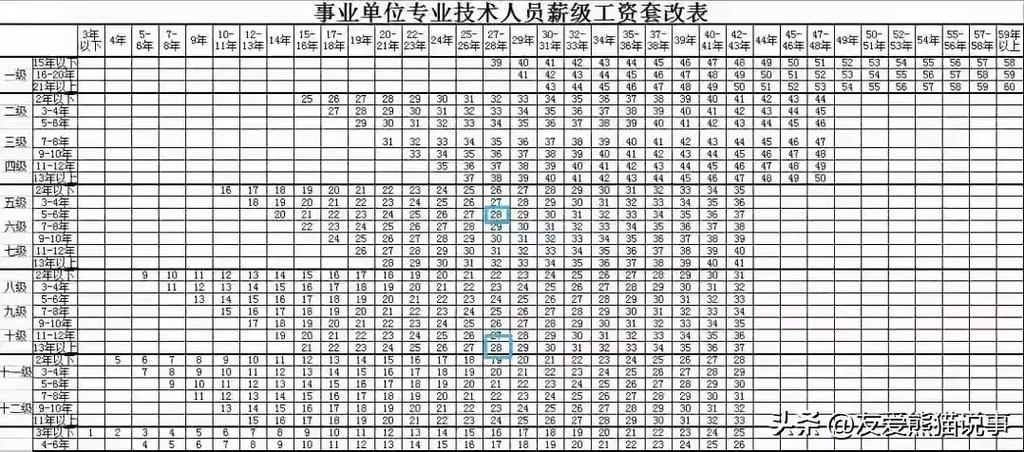 2006年套改工资薪级对照表图标