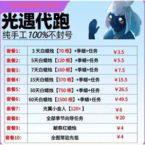 光遇代跑价格表图标