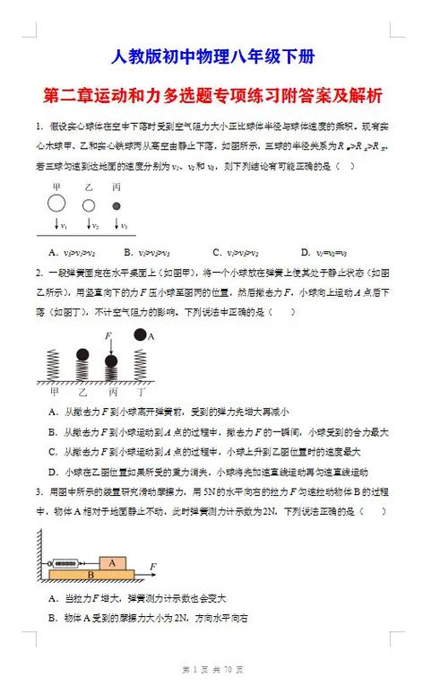 初二物理题50道经典题图标