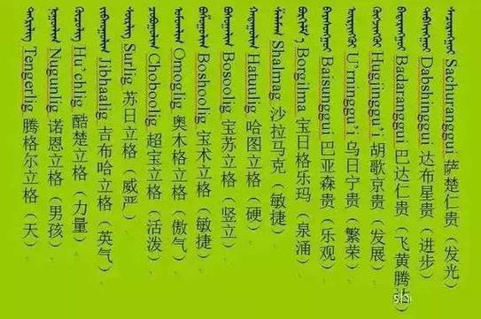 蒙古人命 旧译截图