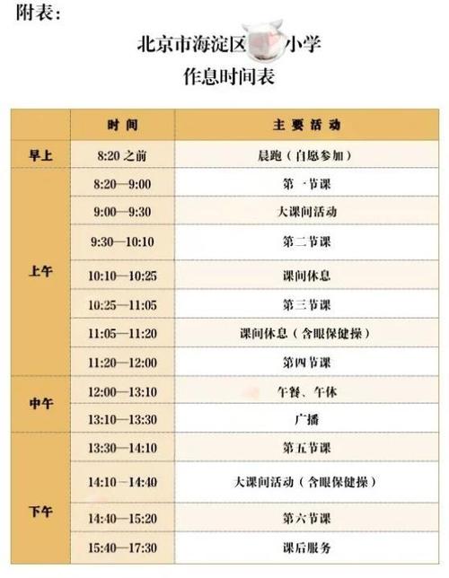 小学上课时间截图