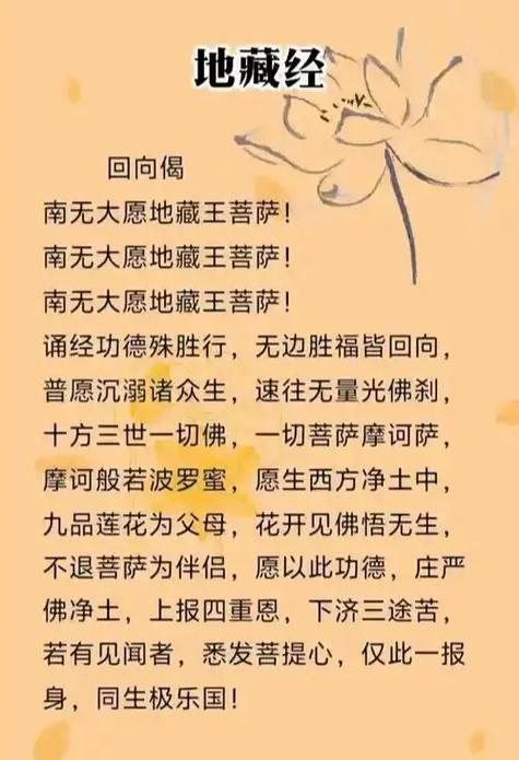 地藏经如何正确回向图标