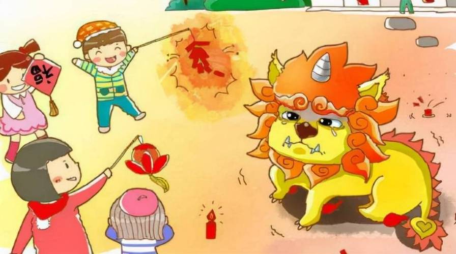 关于过年的漫画图标
