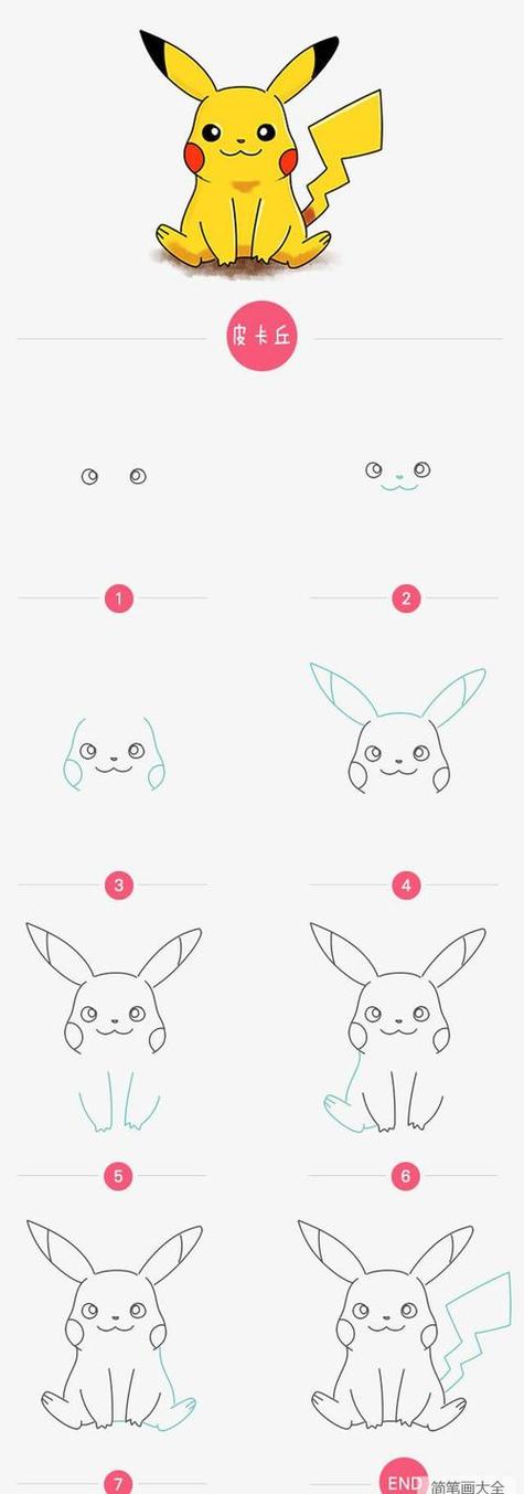 皮卡丘怎么画 一步一步图标