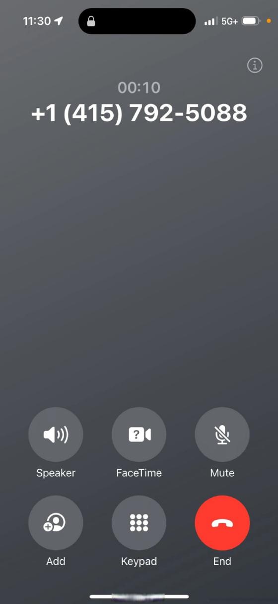 iphone来电灰色弹窗截图