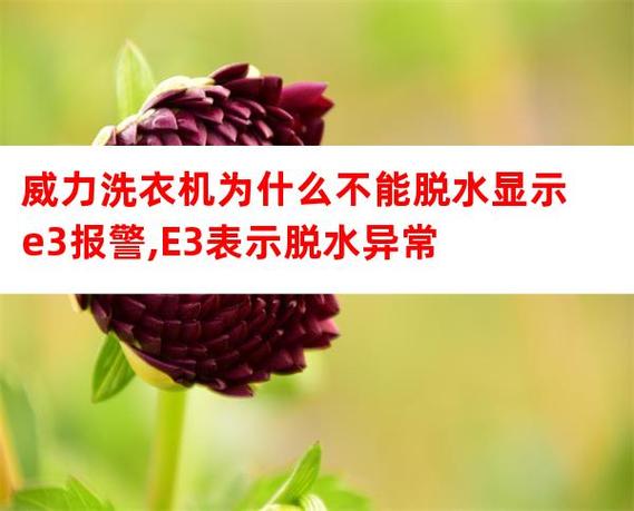 威力洗衣机脱水报警e3截图