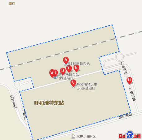 呼和浩特东站的地理位置图标