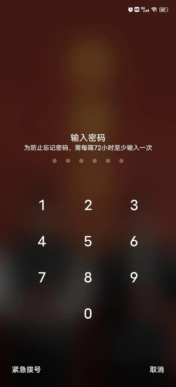 oppo取消72小时输入锁屏密码图标