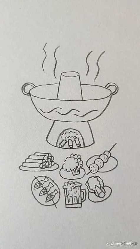 火锅简笔画简单又漂亮图标