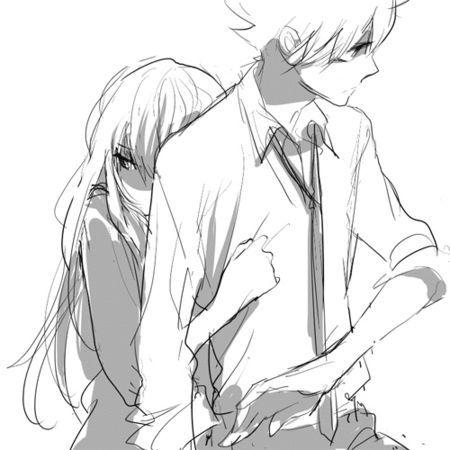 黄发少女和黑发男生的动漫