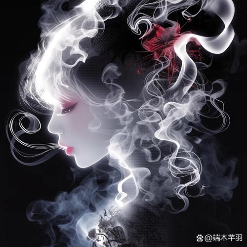女生抽烟头像氛围感图标