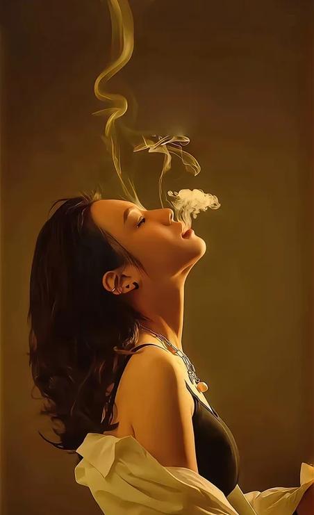 妈妈教女儿抽烟的女人图标