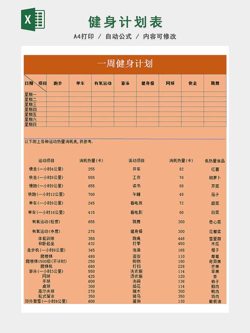 减肥计划表可打印图标