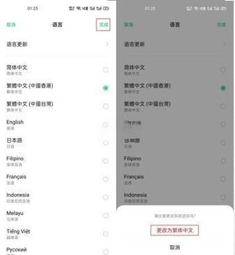 oppoa73开机选择语言界面截图