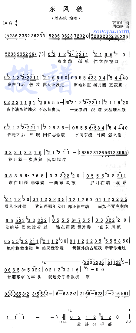 创魔乐谱东风破截图
