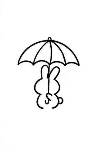 小兔子雨伞图标