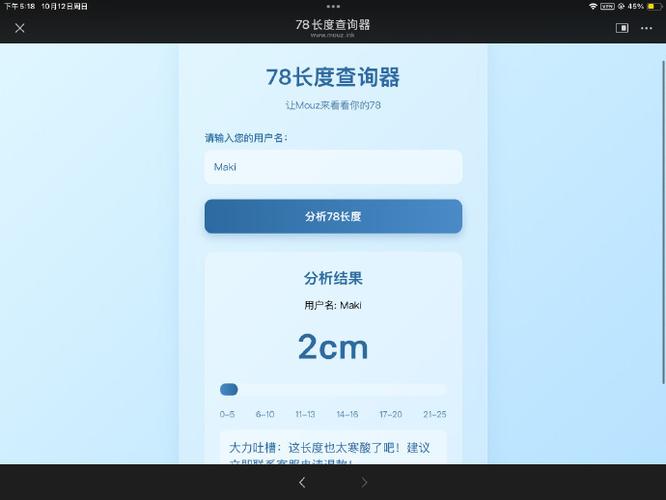 78长度测量网站截图