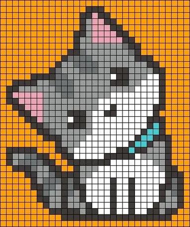 kitty猫拼豆图纸带色号图标