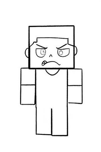 mc方块人简笔画
