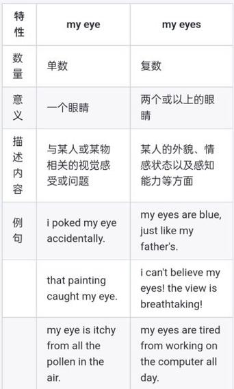 eyes和eye的区别截图