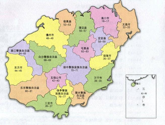 海南行政地图图标