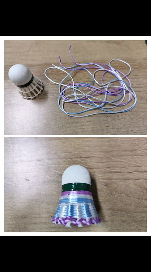 手工穿羽毛球线步骤图标