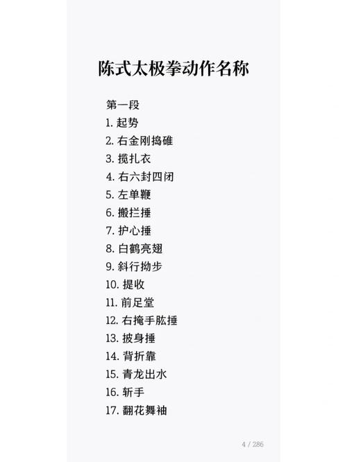 陈氏太极招式名称图标
