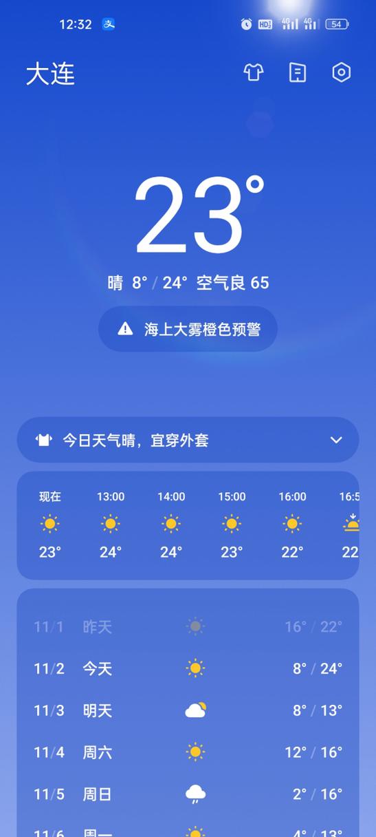 恢复原来天气预报截图