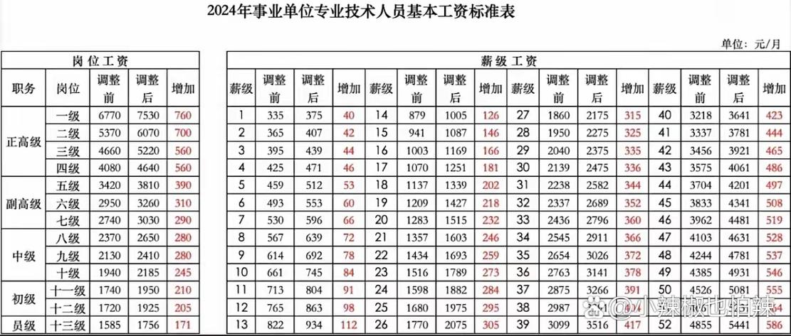 2024年基本工资最新标准表截图