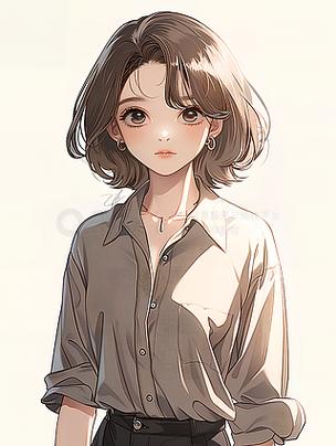 短发卡通女孩