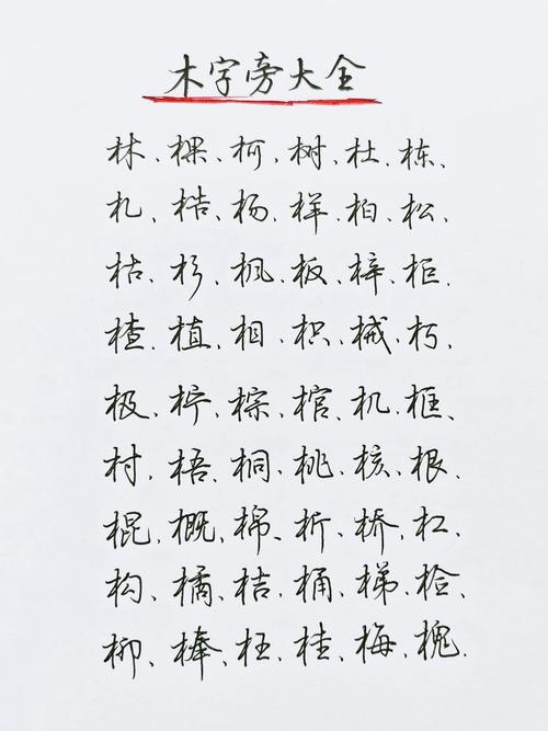 木加偏旁100个截图