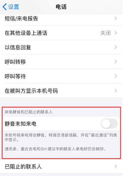 苹果手机未知号码来电没有声音图标