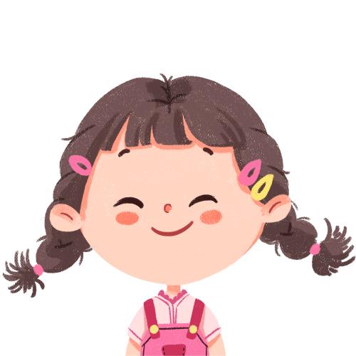 扎小辫子的卡通头像图标