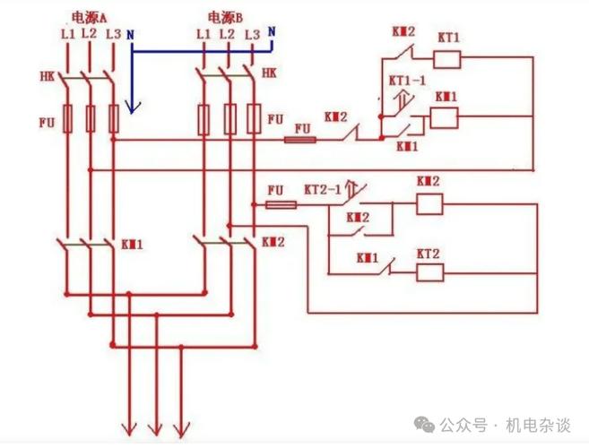 双电路切换开关线路图图标