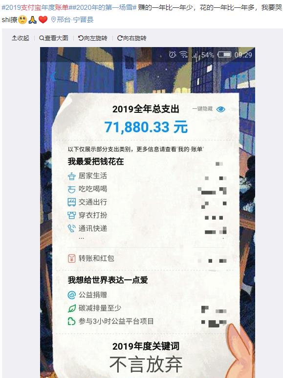 支付宝年度账单虚高截图